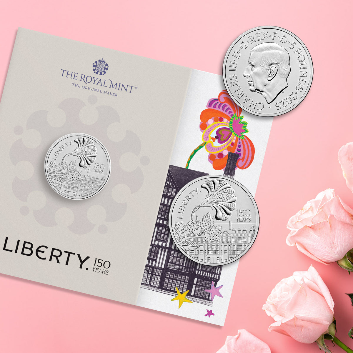 150 Years of Liberty 2025 UK £5 BU Coin | Royal Mint x Liberty