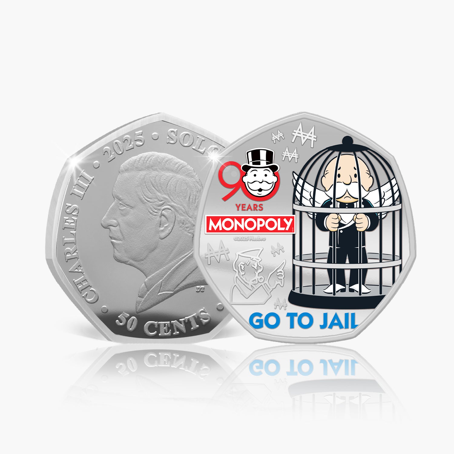 Monopoly 90th Anniversary 2025 Silver Plated Coin Pack | 6-Coin Collection