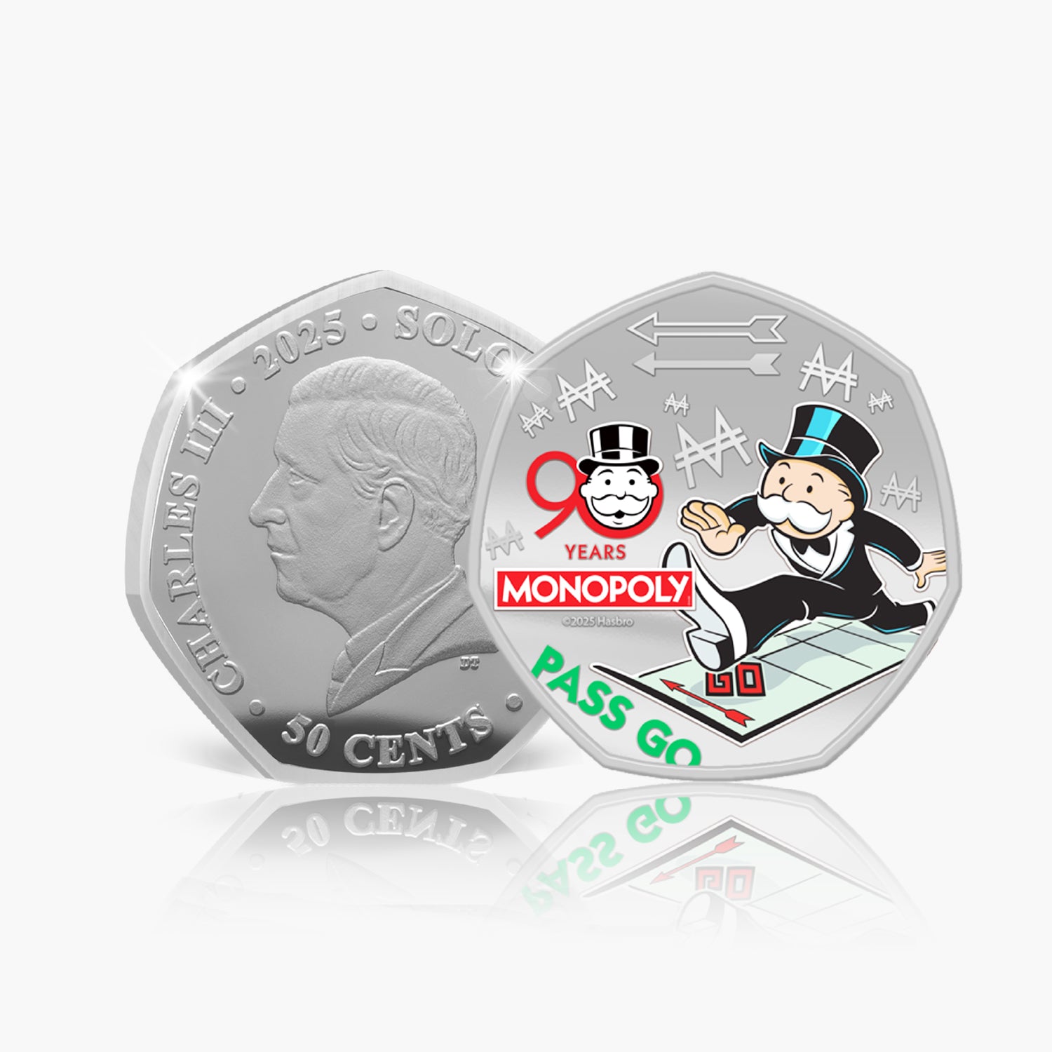 Monopoly 90th Anniversary 2025 Silver Plated Coin Pack | 6-Coin Collection