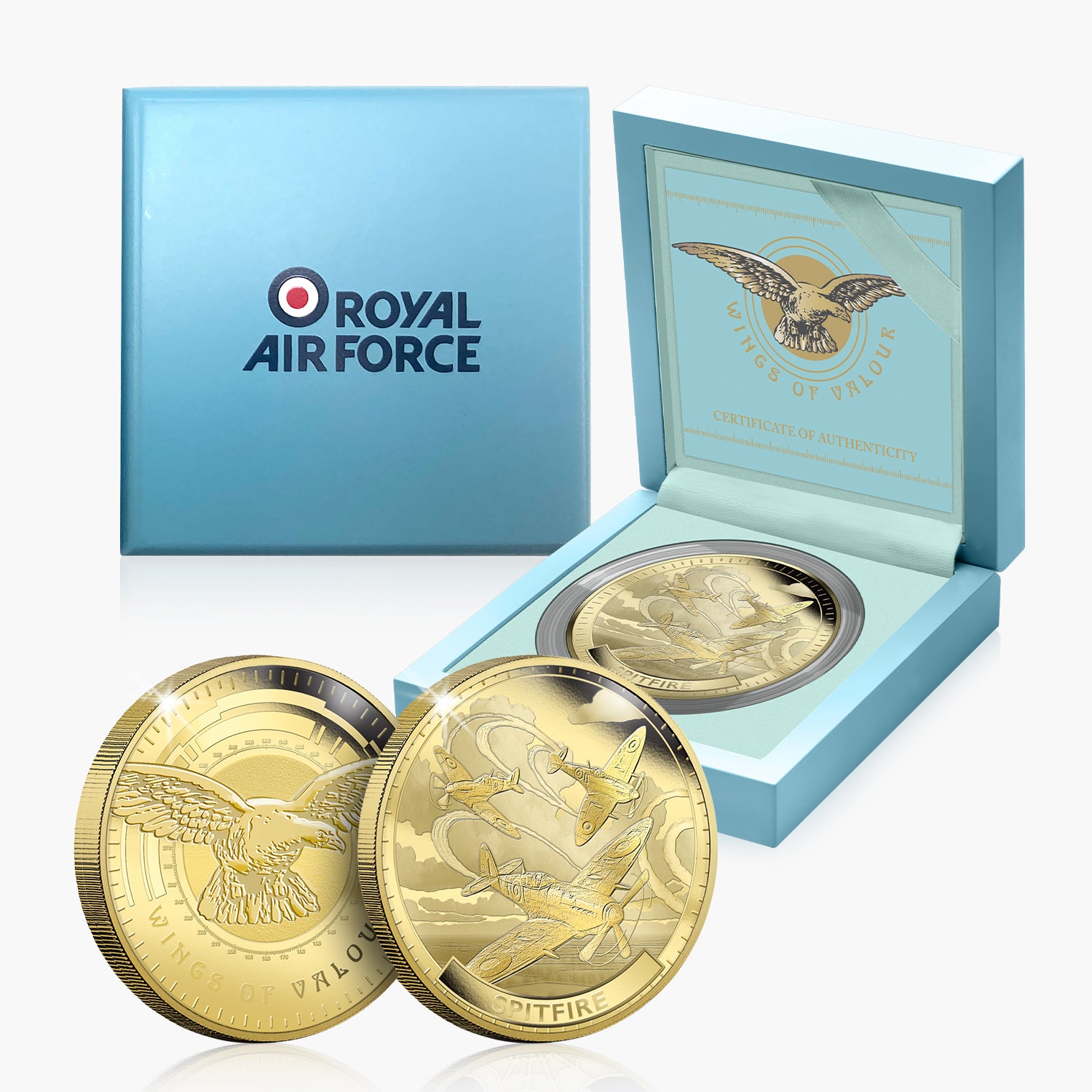 Wings of Valour – Spitfire 24 Carat Gold Plated Medal