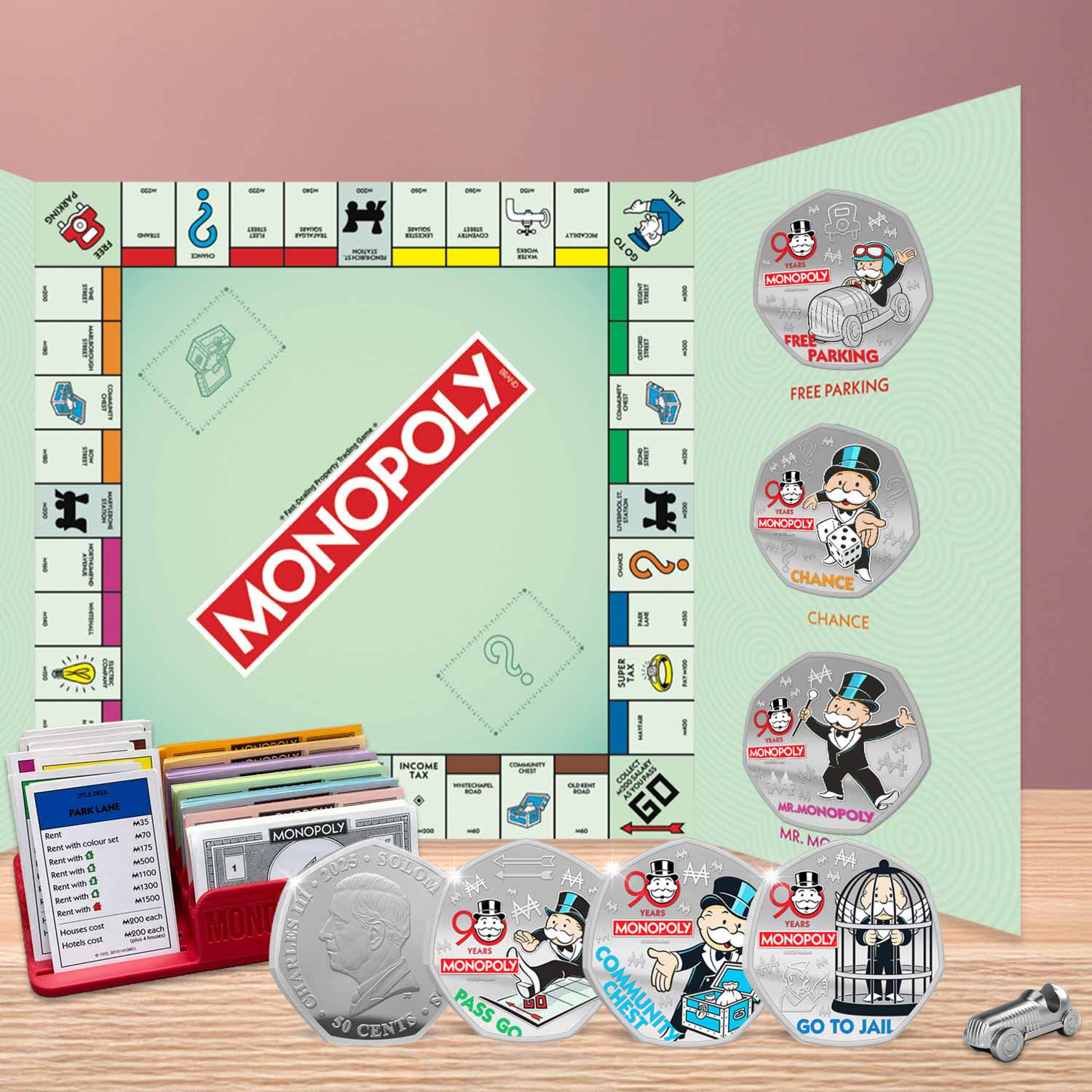 Monopoly 90th Anniversary 2025 Silver Plated Coin Pack | 6-Coin Collection