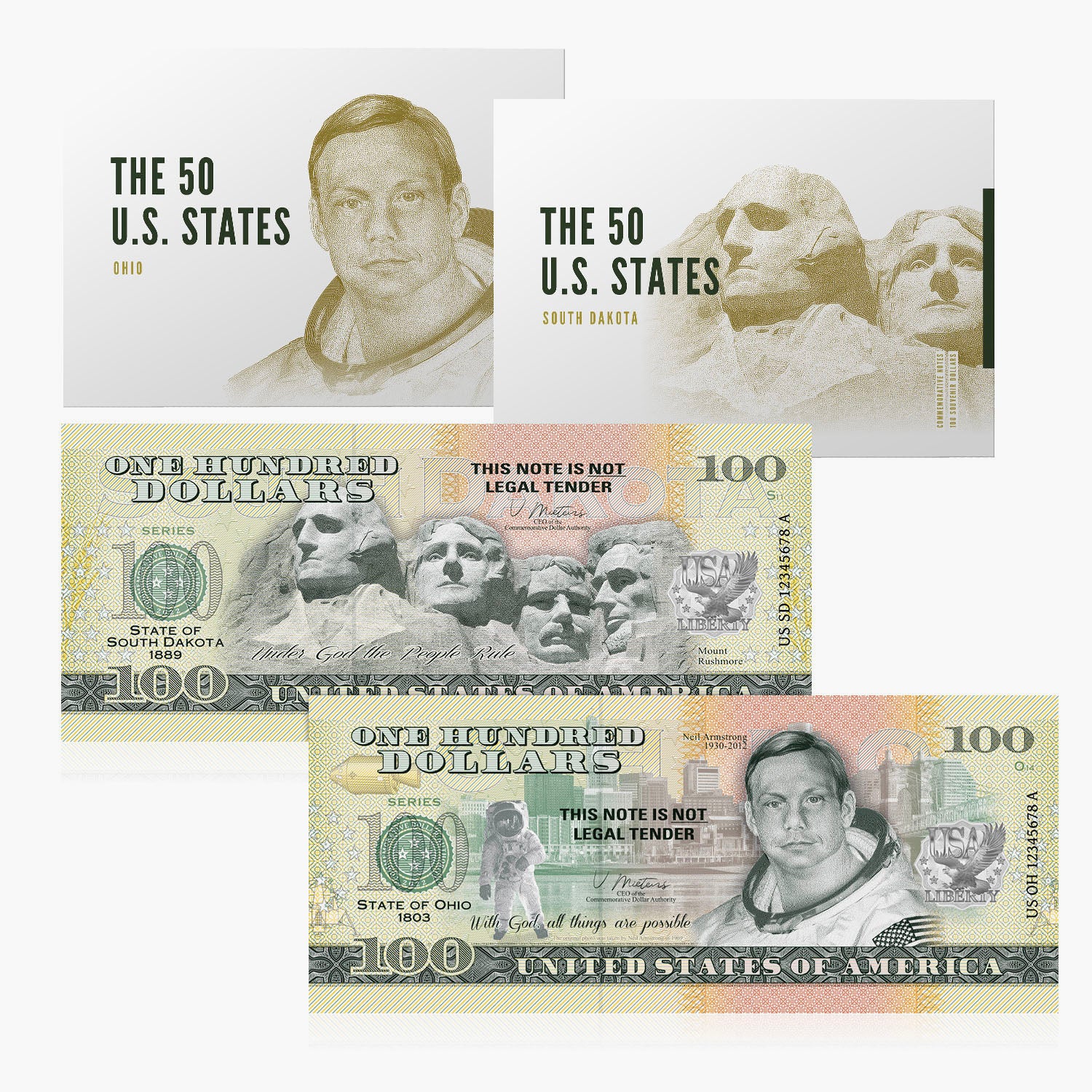 The 50 States of the USA Collectible Dollar Note Collection