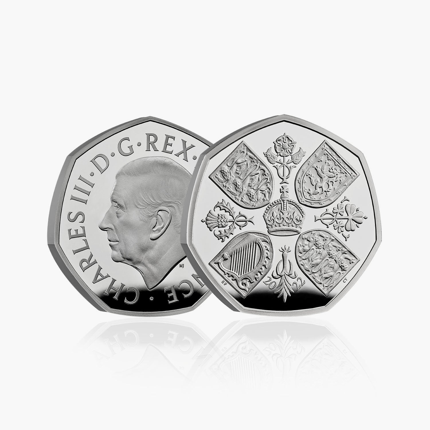 King Charles III first portrait UK 2022 50p Silver Proof Coin